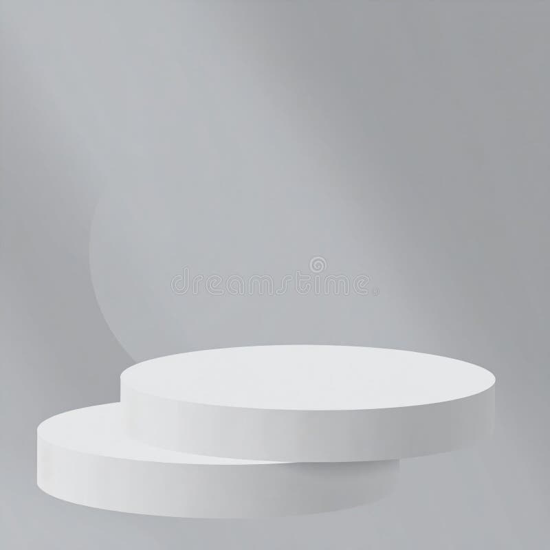White Round Platform Display on Grey Background Stock Illustration ...