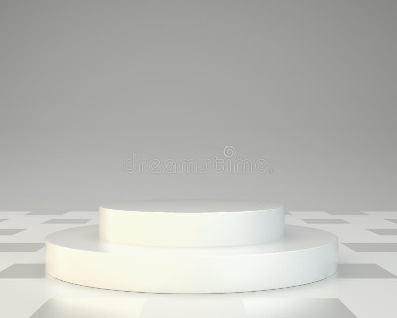 White Round Podium. Pedestal. Scene. Stock Illustration - Illustration ...