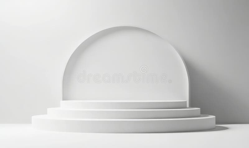 White Round Podium Stage Template Stock Illustration - Illustration of ...