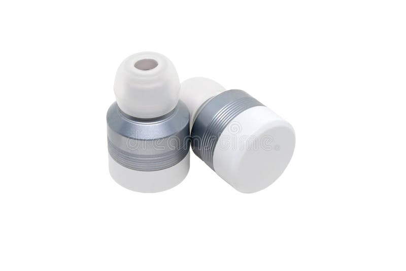 White Round Small Modern Wireless Bluetooth Headphones Isolated on ...