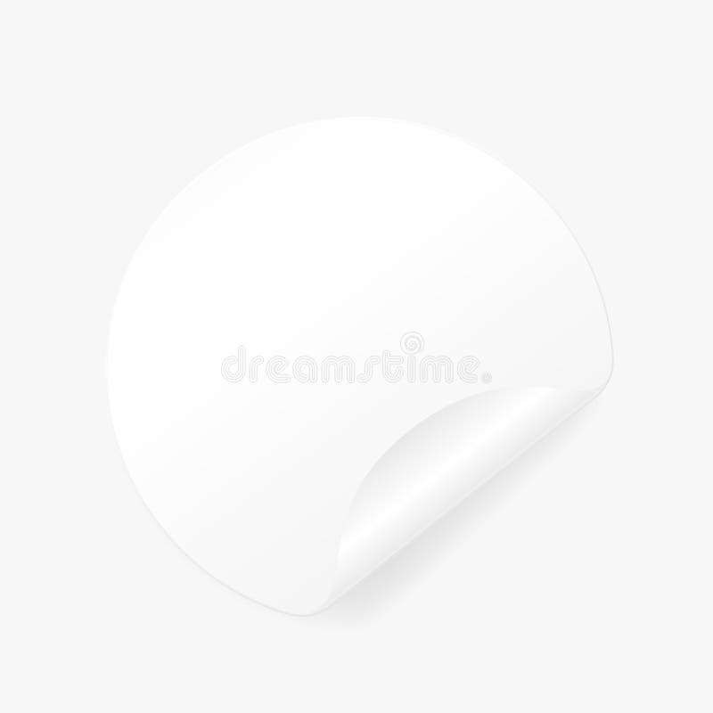 White Round Sticker. Banner. Curled Paper Stock Vector - Illustration ...