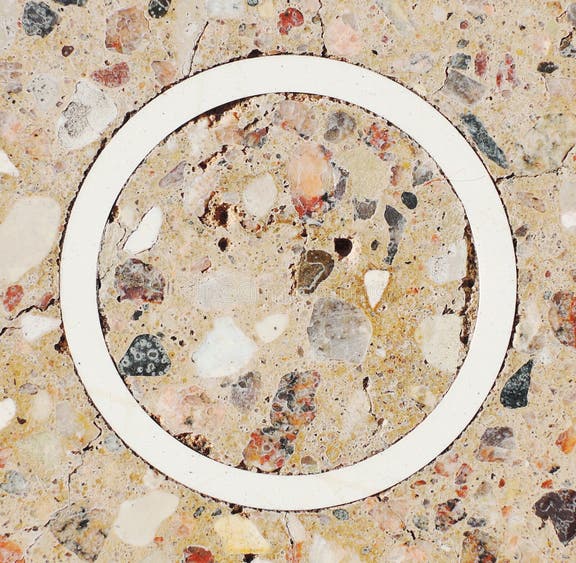 White Round on the Stone Wall Stock Image - Image of material, round ...