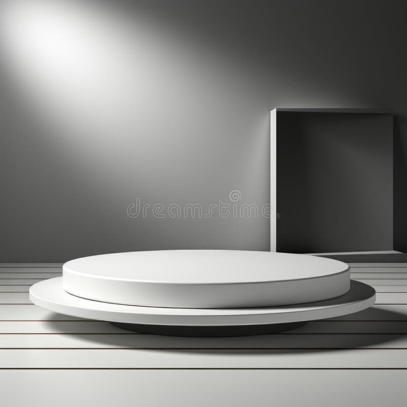 White Round Studio Stage Platform Stock Illustration - Illustration of ...