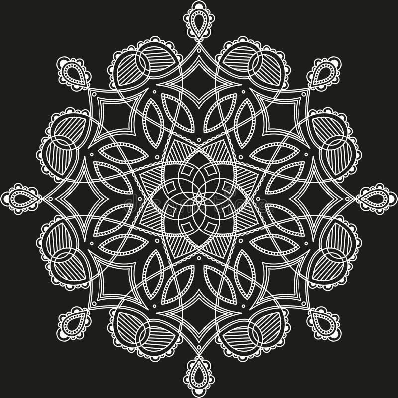 White Round Symmetrical Arabesque Design. Fancy Decorative Mandala ...