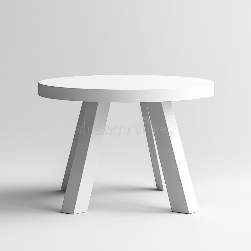 White round table isolated stock image. Image of generated - 372189453
