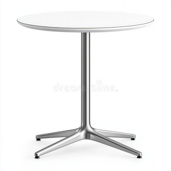 White round table isolated stock photo. Image of minimalist - 372885430