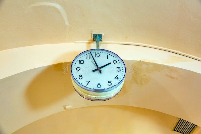 White round watch stock photo. Image of ceiling, time - 90652468