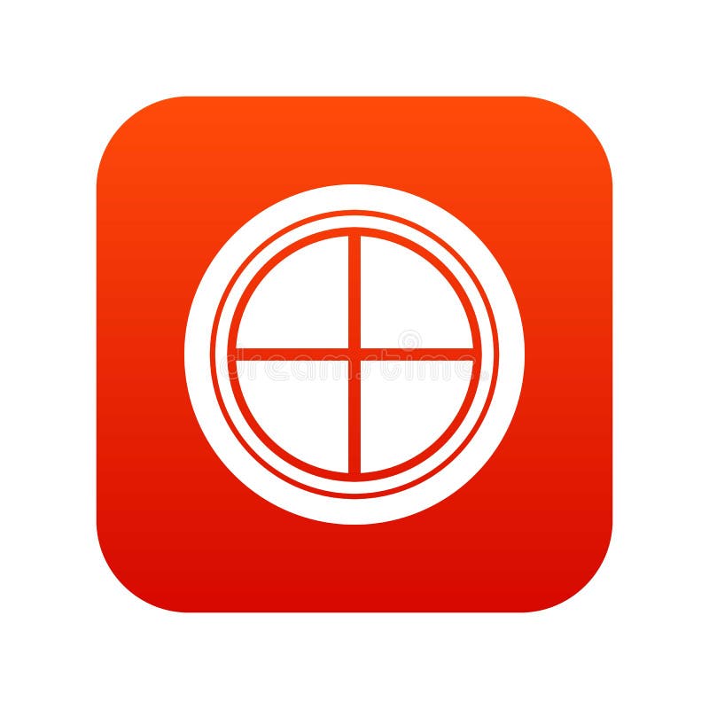 White Round Window Icon Digital Red Stock Vector - Illustration of ...