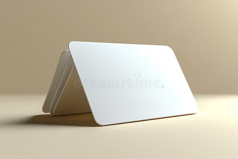 White Rounded Corner Cards Stacked on Beige Surface Simple, Clean ...