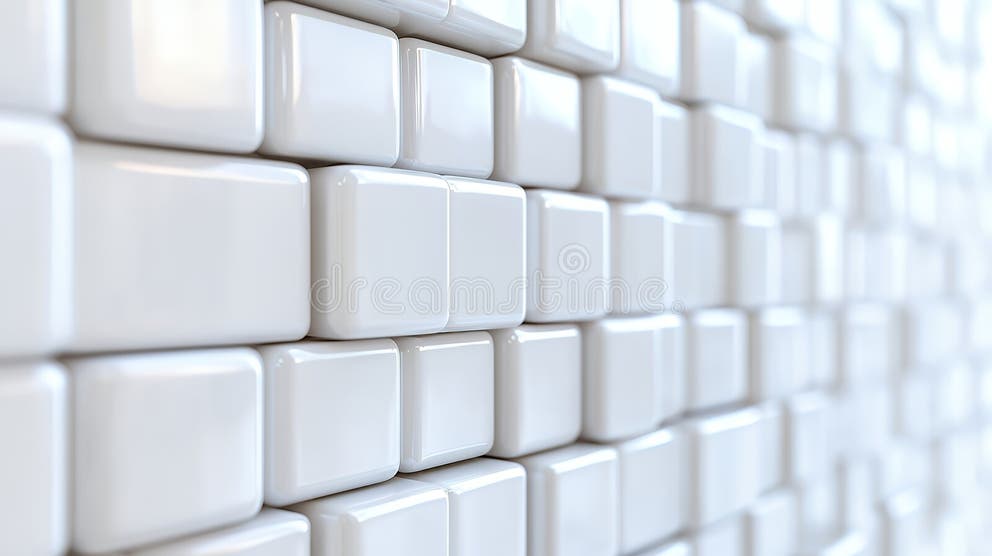 White Rounded Cubes Arranged in a Structured Pattern Perspective Stock ...