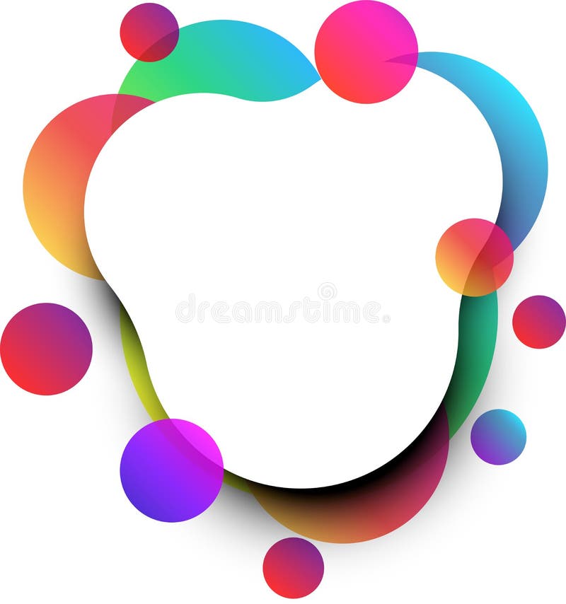 White Rounded Paper Background with Color Bubbles Stock Vector ...