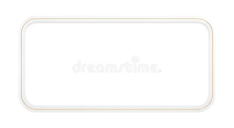Rounded Rectangle Frame, Golden Border, Simple Design, Isolated, Clean ...