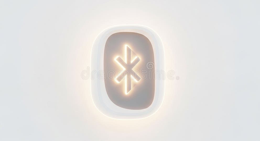 A White, Rounded, Rectangular Icon Features the Bluetooth Symbol at Its ...