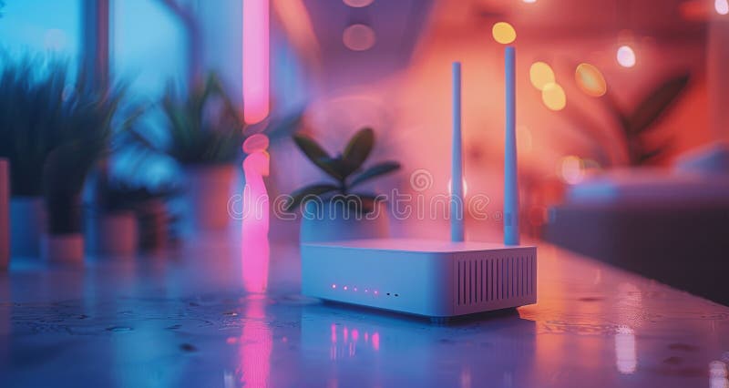 White Router on Table stock image. Image of router, information - 315394041