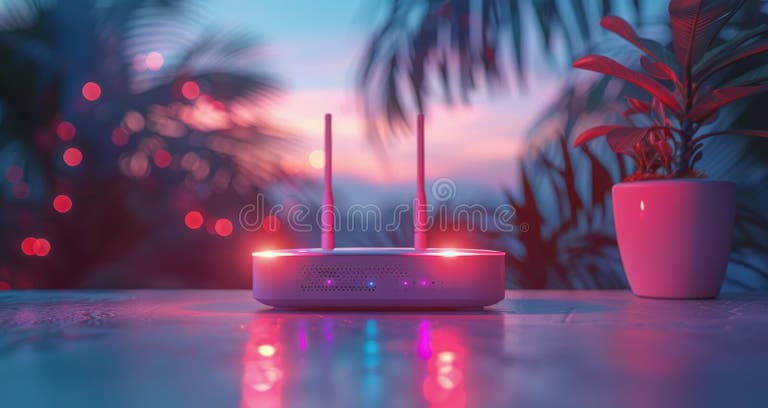 White Router on Table stock image. Image of generated - 341902653