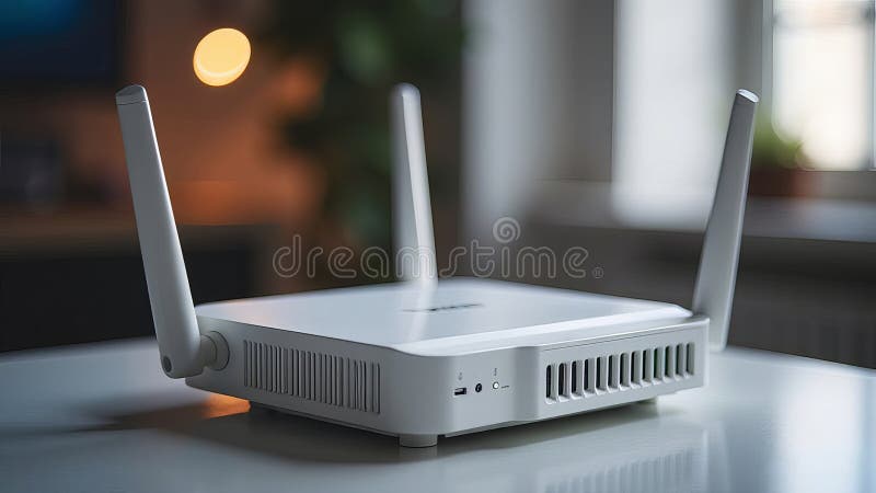 White Router with Two Antennas Stock Illustration - Illustration of ...
