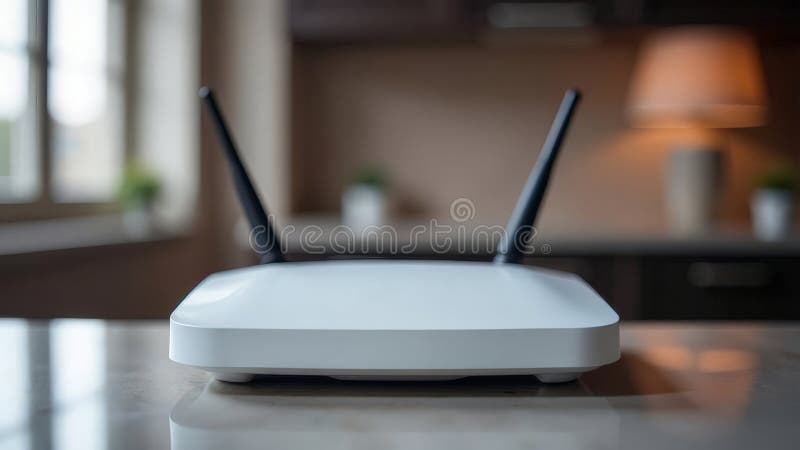White Router with Two Antennas Stock Illustration - Illustration of ...