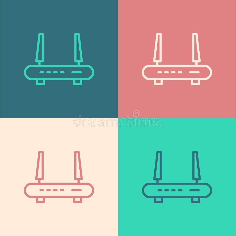 White Router and Wi-fi Signal Icon Isolated on Black Background ...