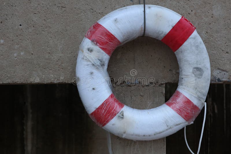 White Rubber Ring with Red Ring, Symbol of Emergency, Rescue in ...