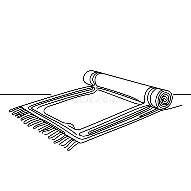 A White Rug with a Black Border Stock Photo - Illustration of interior ...