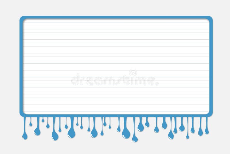 White Ruled, Striped Copy Paper, Vector Frame, Text Box with Water ...