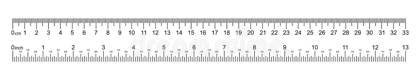 Ruler Vector Measurement Isolated White. Horizontal Inch Ruler Line ...