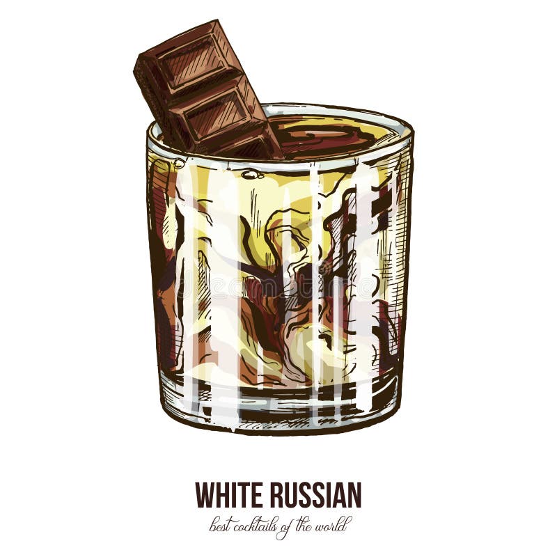 White Russian Cocktail Stock Illustrations – 1,427 White Russian ...