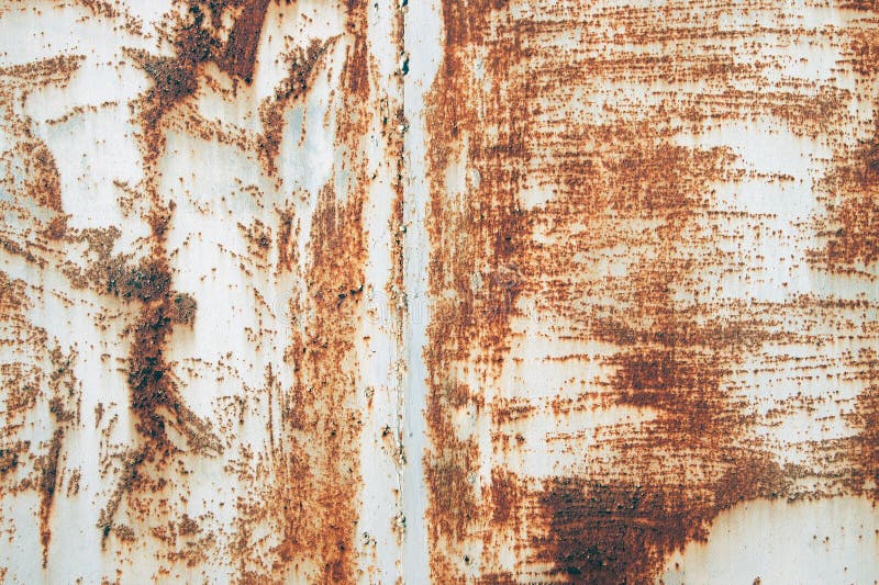 White Rust Metal Decayed Crumpled Sheet Wide Background. Stock Photo ...