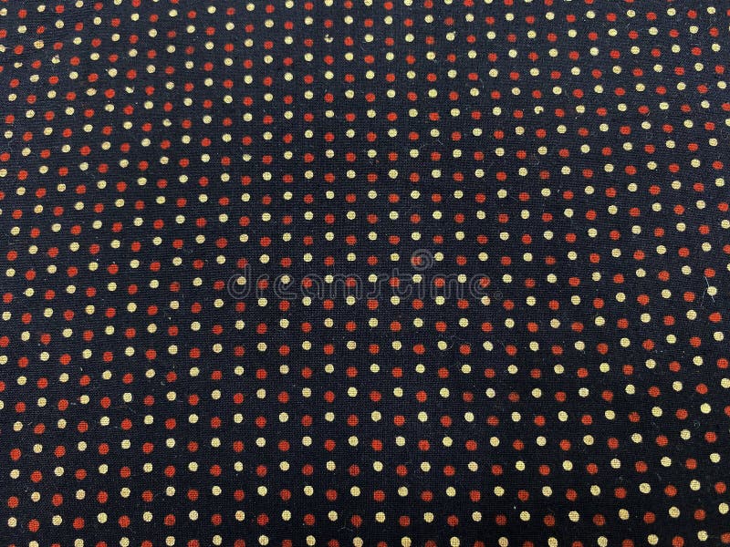 White and Rust Tiny Polka Dots on Black Cotton Fabric Stock ...