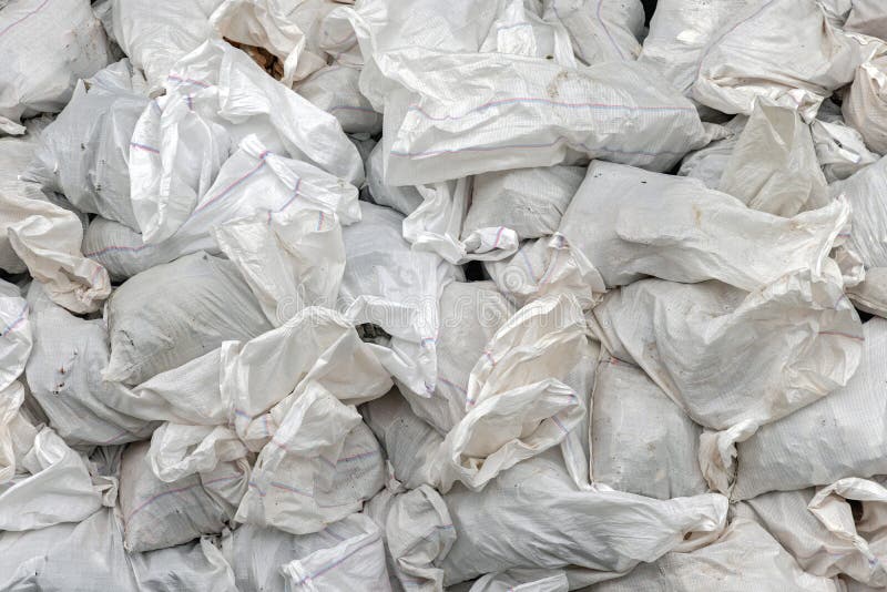 White Sacks Top View stock photo. Image of material - 249399670