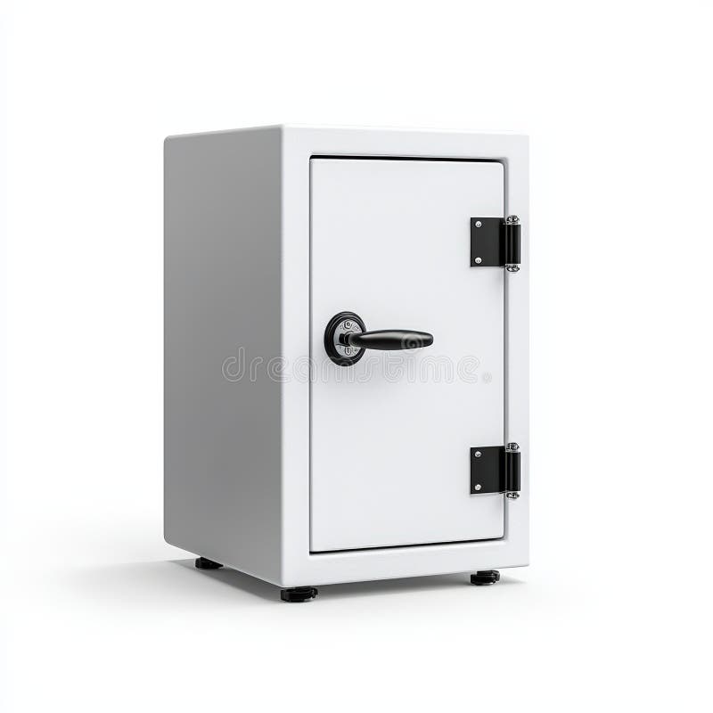 White Safe with a Secure Lock Designed for Storage of Valuables and ...