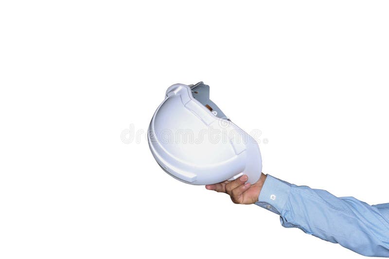 White Safety Helmet in Hand Stock Image - Image of hardhat, hard: 149927739