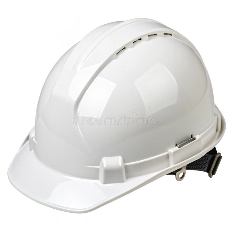 White Safety Helmet Isolated on White Background Stock Illustration ...