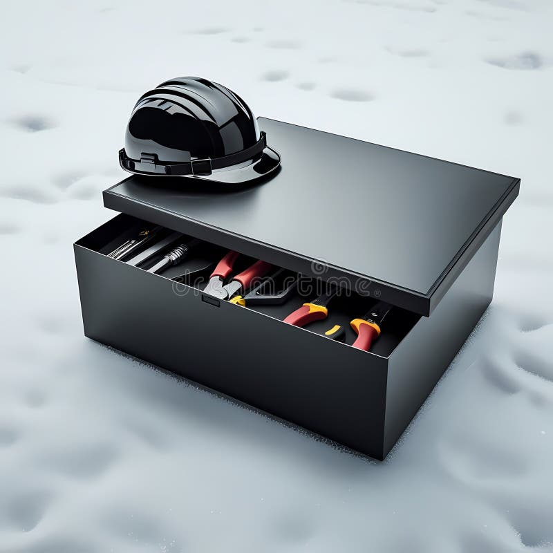 White Safety Helmet and Toolbox with Industrial Tools – Construction ...