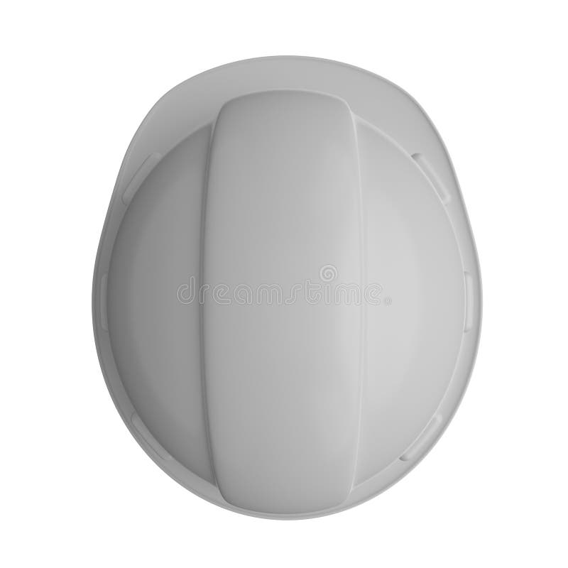 White Safety Helmet. Top View. 3d Rendering Stock Illustration ...