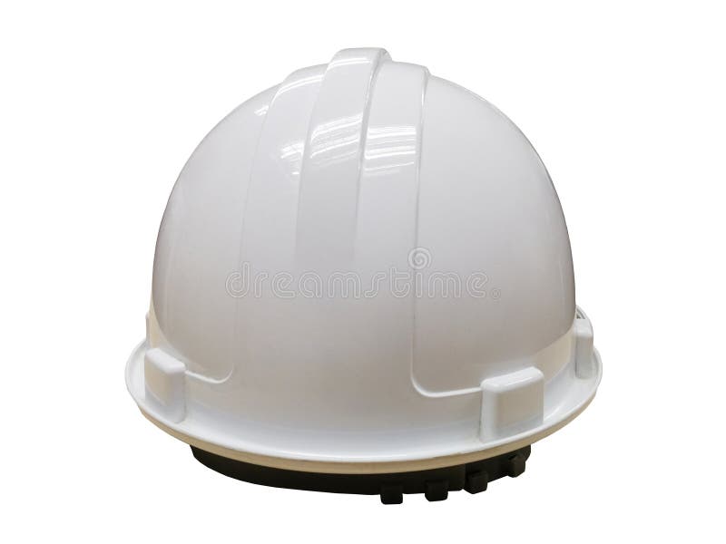 White Safety Helmet on the White Background with Back View Stock Image ...