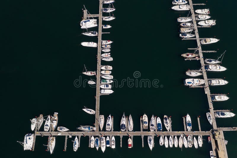 White Sailing Yachts in the Sea Top View Stock Image - Image of ripple ...