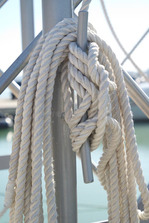 White sailor ropes stock photo. Image of isolated, safety - 87397066