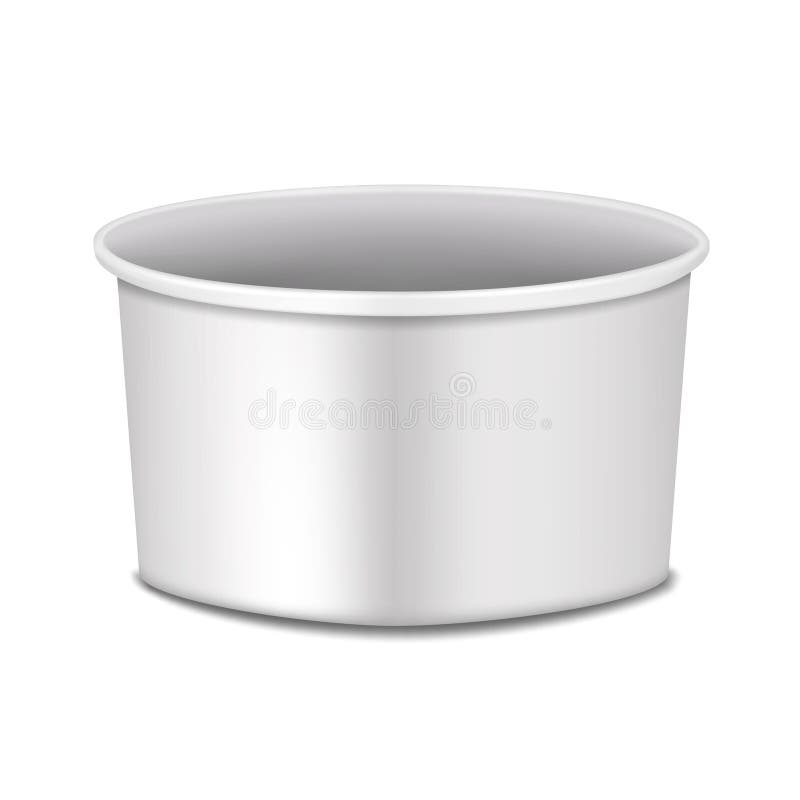 White Salad Bowl. 3d Mockup. Empty Food Container without Lid ...