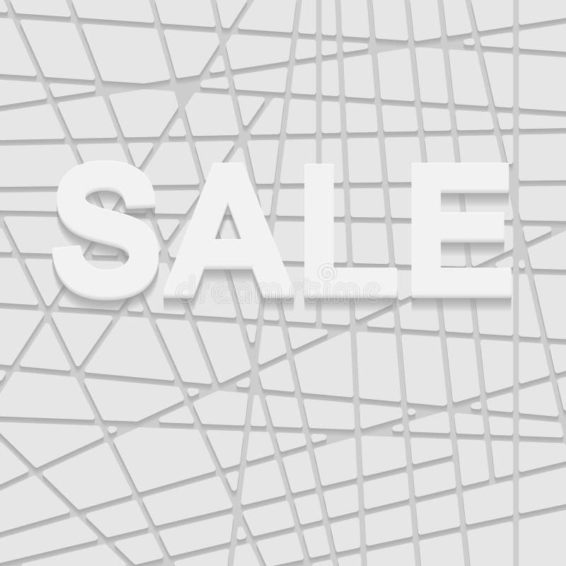 White Sale Sign Over 3D Background Stock Vector - Illustration of sell ...