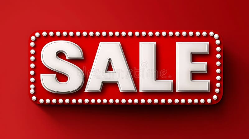 White SALE Sign on Red Background Stock Illustration - Illustration of ...