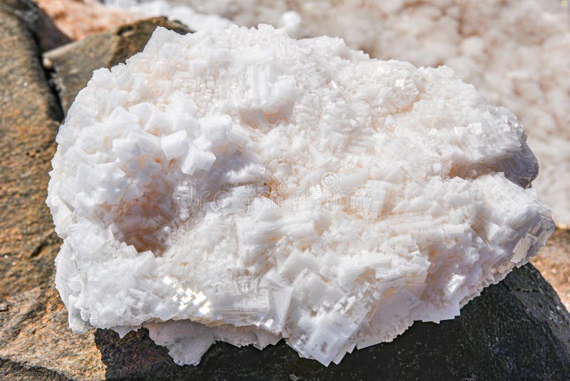 White Salt Crystals Forming a Natural Geometric Structure Stock Photo ...