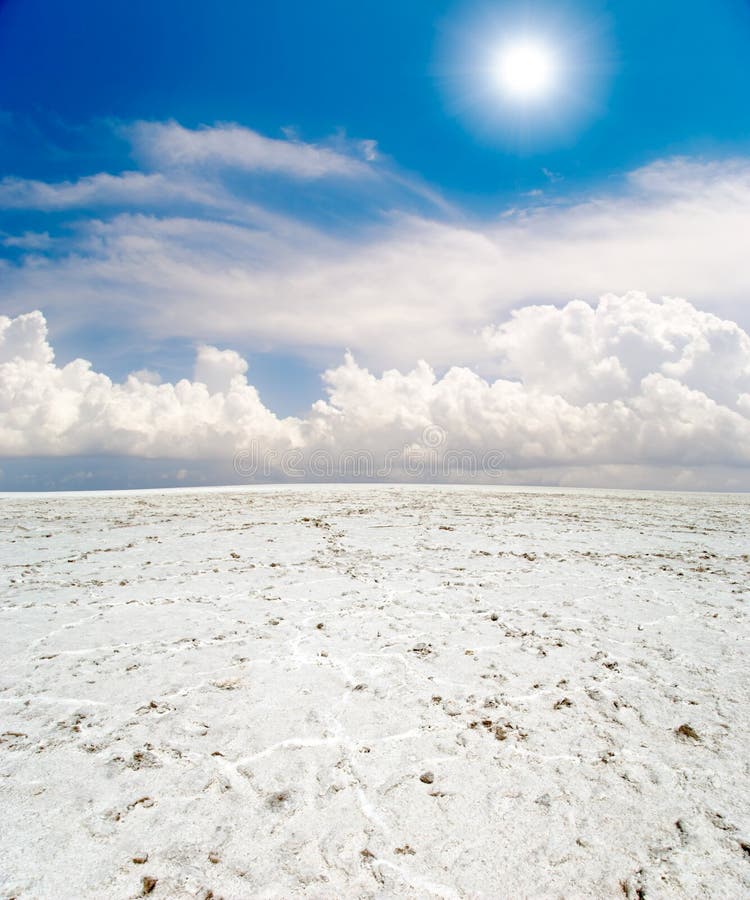 Salt desert stock image. Image of clouds, dead, lost, isolated - 1599759