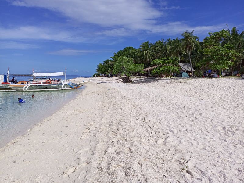 White Sand Beach in Island Leyte, Philippines Stock Photo - Image of ...
