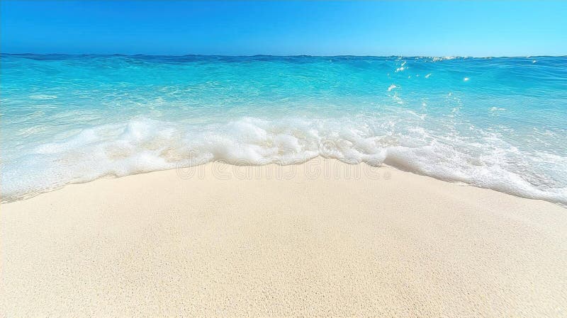 White Sand Beach with Turquoise Ocean Water Under a Bright Blue Sky ...