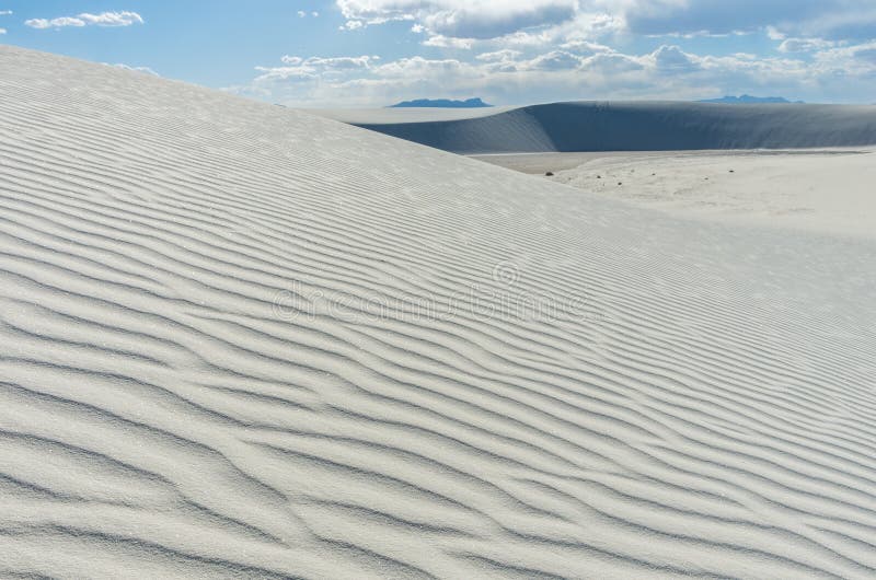 The White Sand Dunes and Wave Pattern in Bright Daylight Stock Photo ...