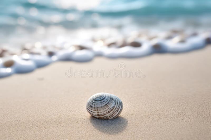 White Sand with Gentle Ocean Ripples Against Backdrop of Unfocused ...