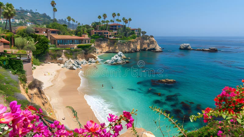 White Sand and Rocks at Laguna Beach Beach Stock Image - Image of sand ...