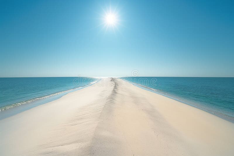 White Sand Spit Under a Bright Sun Stock Photo - Image of scenic ...