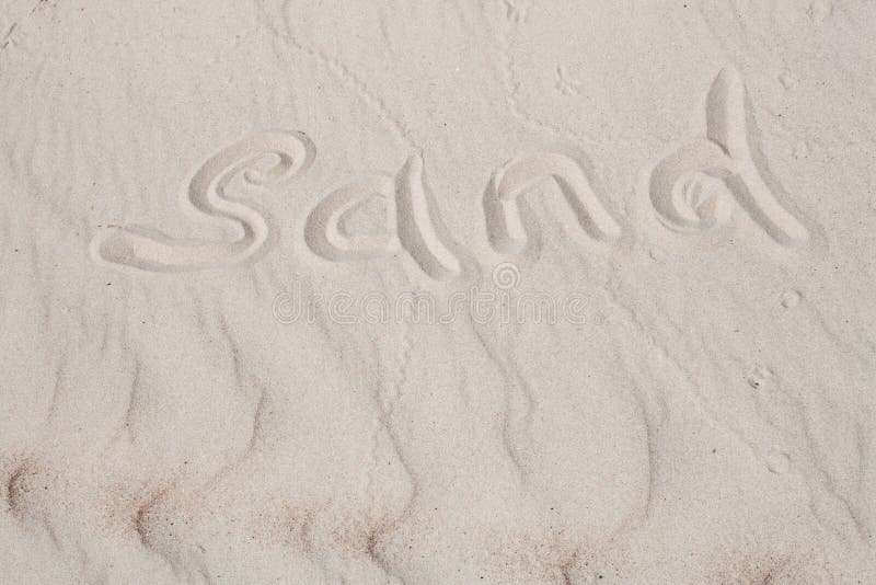 SAND text on sand stock photo. Image of aqua, affection - 30807892